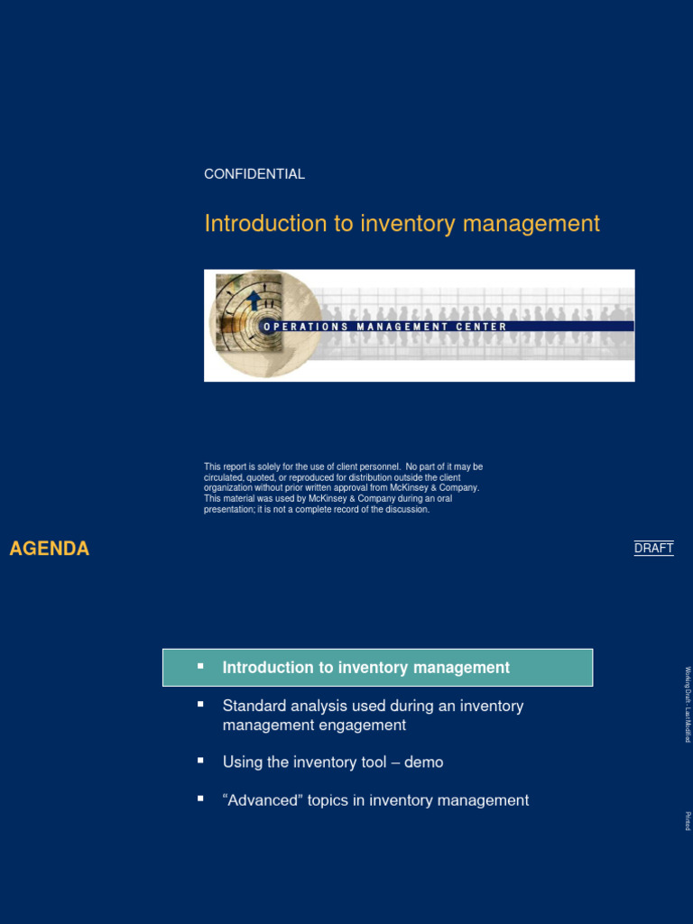 Inventory Management Overview Guide | PDF | Inventory | Forecasting