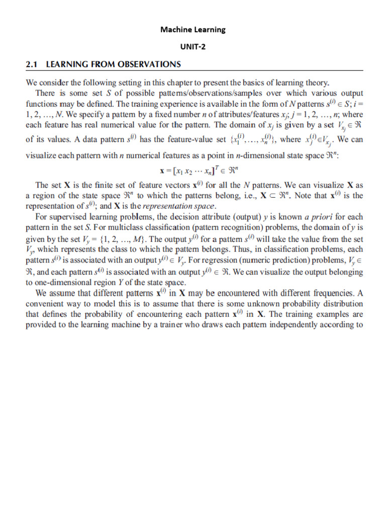 Machine Learning Unit 2 Pdf 