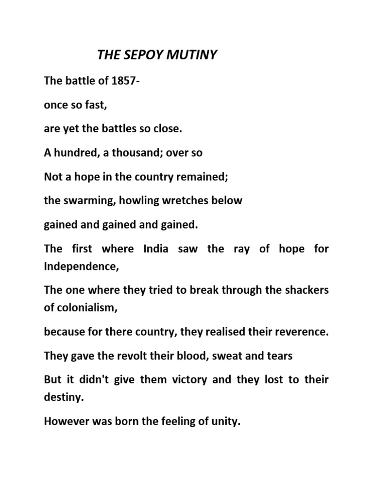 The Sepoy Mutiny | PDF | Travel