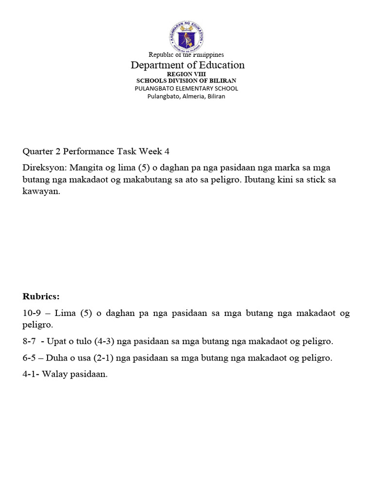 Q4 PT4 Health2 | PDF