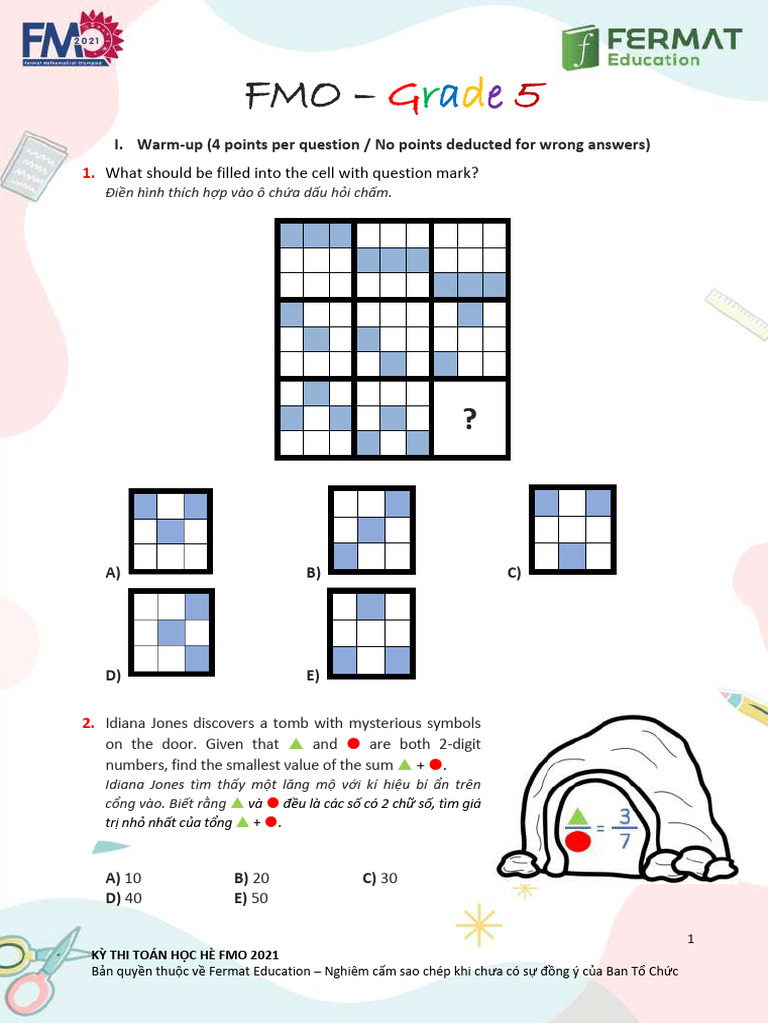 FMO. Khối 5 (Song ngữ) | PDF