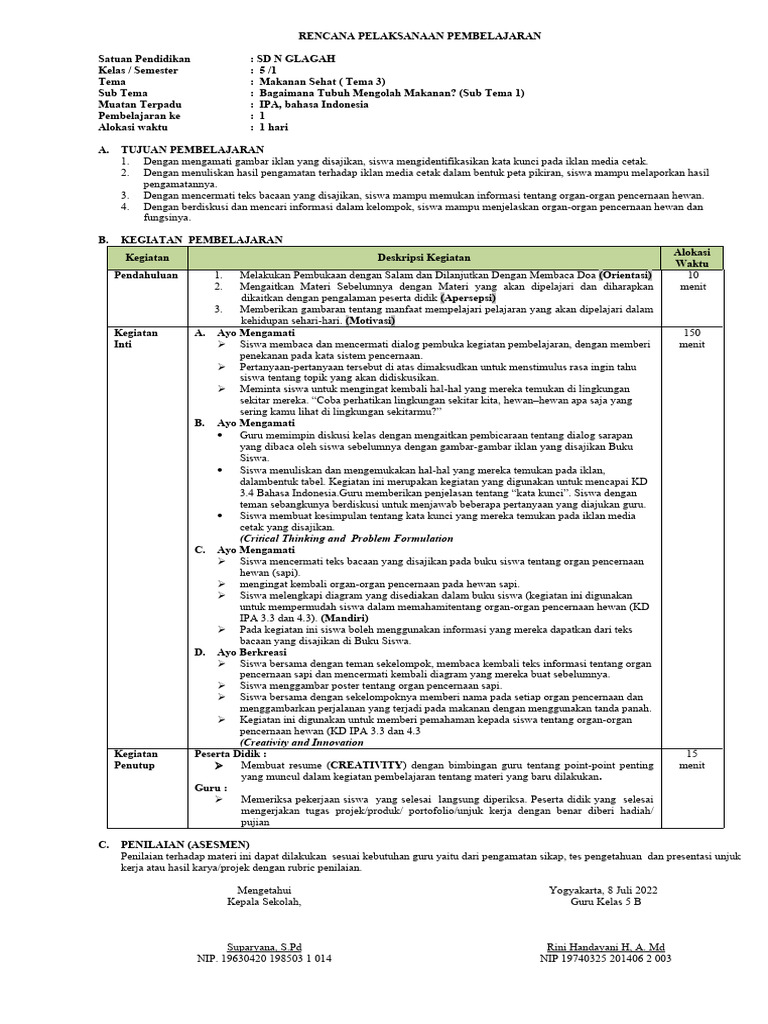 RPP Tema 3 Gabungan | PDF