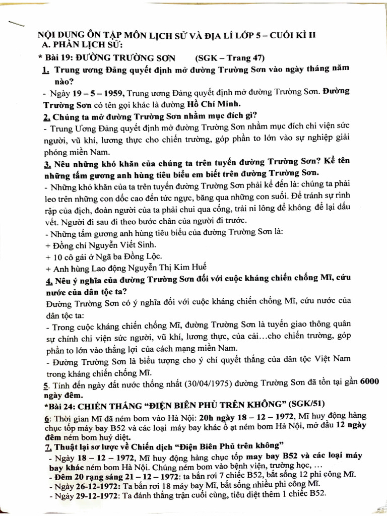 De Cuong Lich Su Dia Ly | PDF