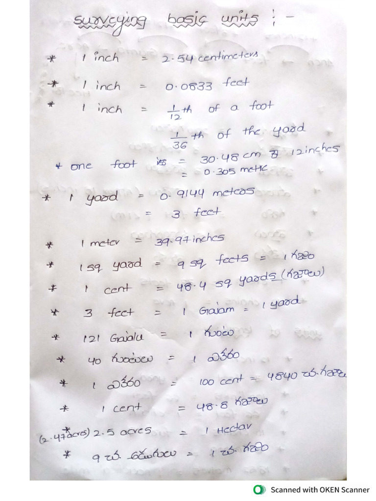 Surveying Basic Units | PDF