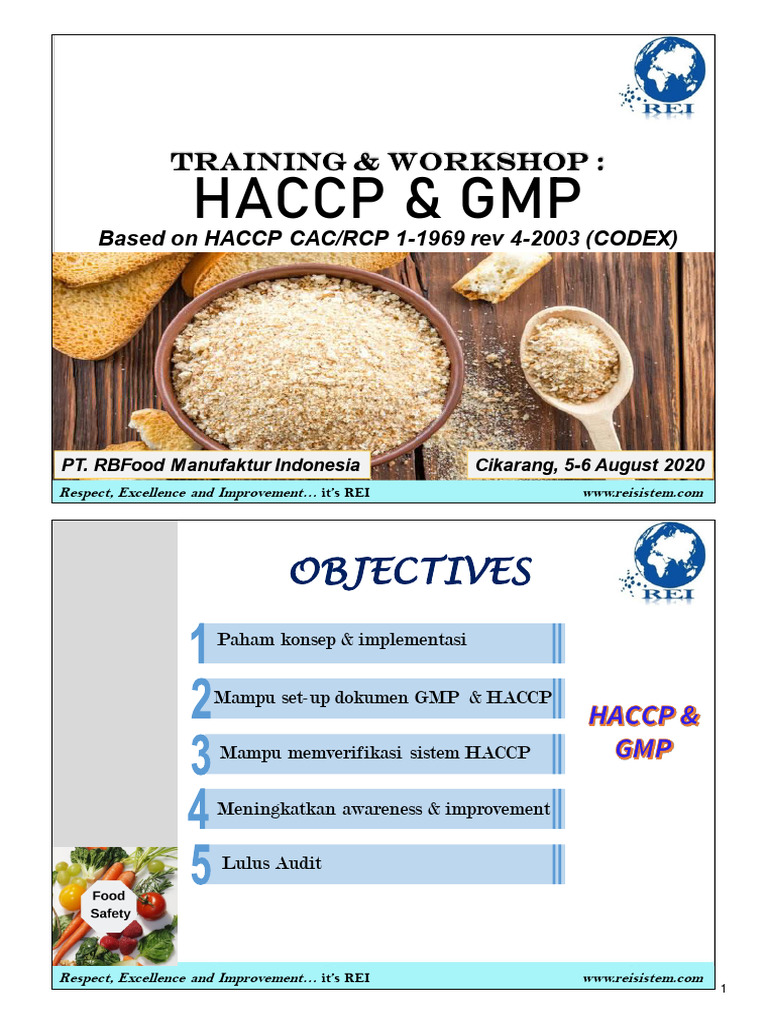 Materi Training HACCP & GMP | PDF