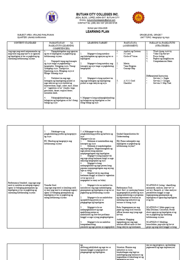 AP 7 1st-4th QRTR LP | PDF