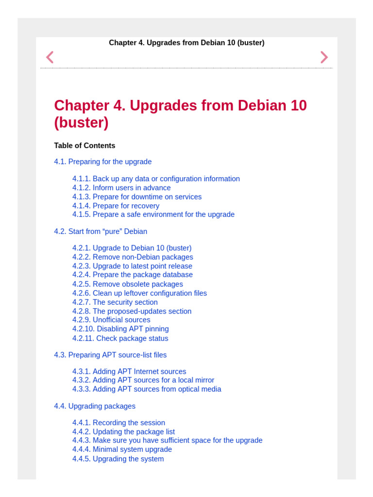 Chapter 4. Upgrades From Debian 10 (Buster) | PDF | Utility Software | Information Technology