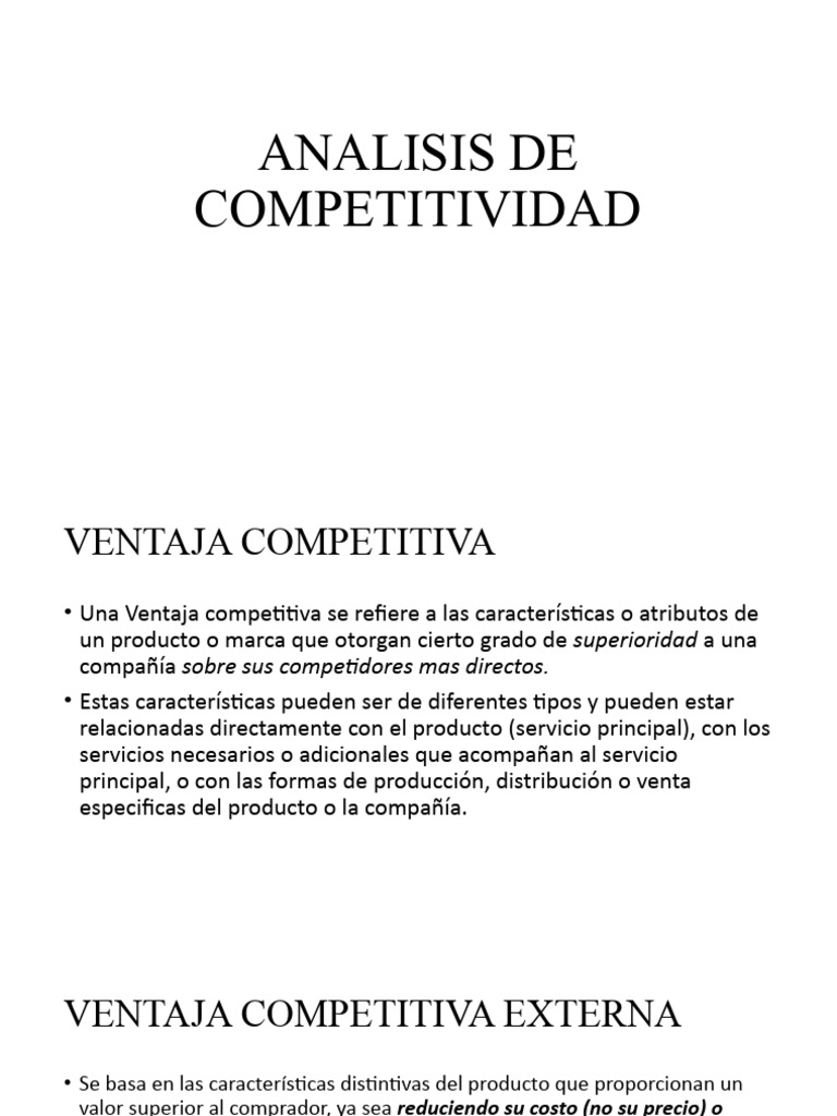 Analisis de Competitividad | PDF | Ventaja competitiva | Business