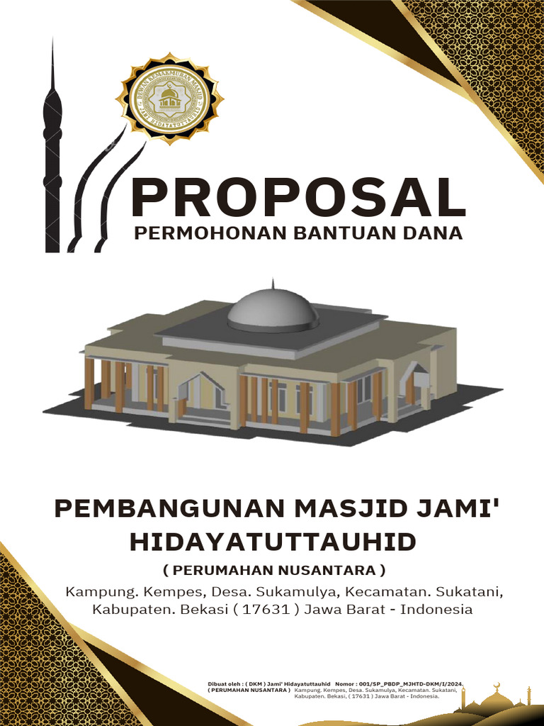 Proposal Permohonan Bantuan Dana Pembangunan Masjid Jami ...