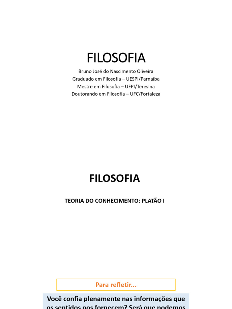 Teoria do Conhecimento em Platão | PDF | Platão | Platonismo