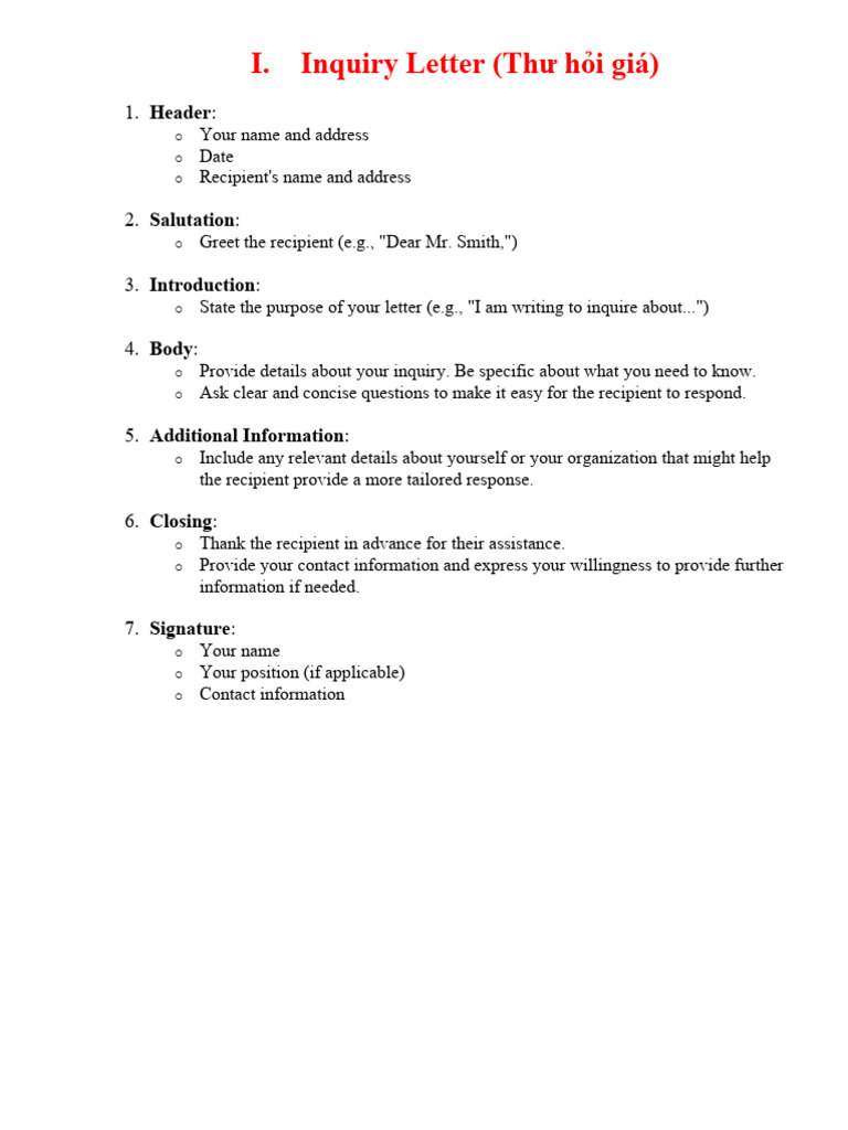 Inquiry and Quotation Letter | PDF | Prices