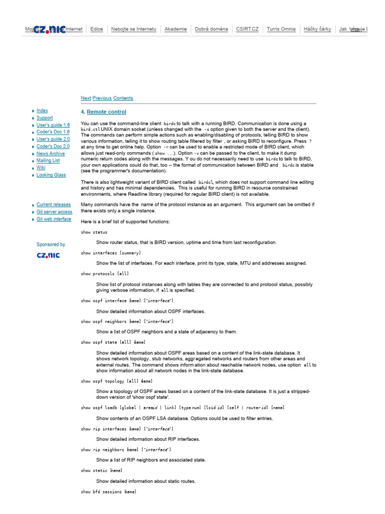 BIRD-Remote-Control | PDF | Routing | Computer Network