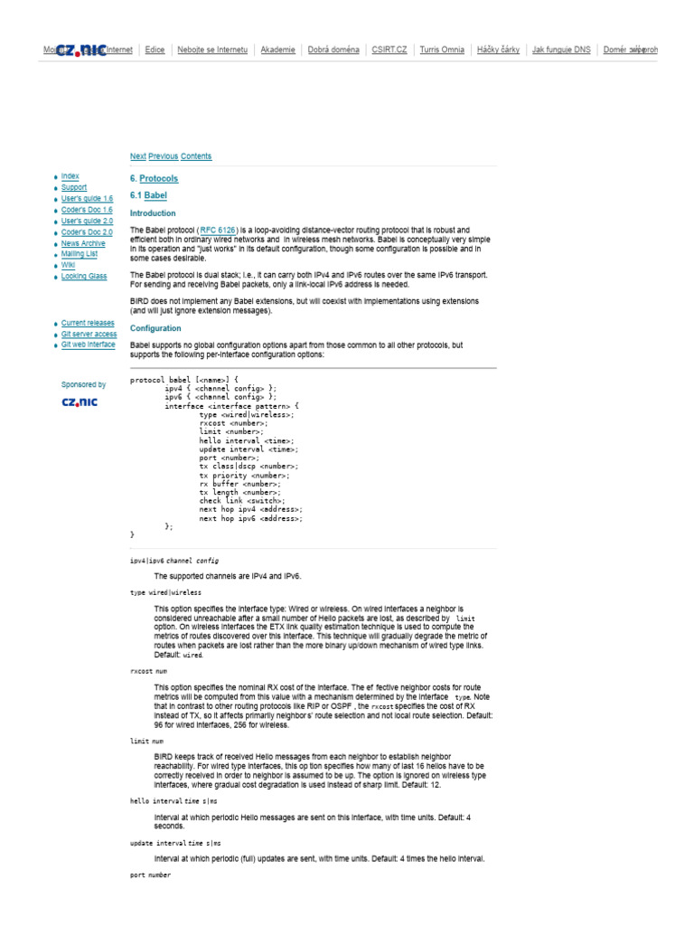 BIRD Protocols | PDF | I Pv6 | Routing