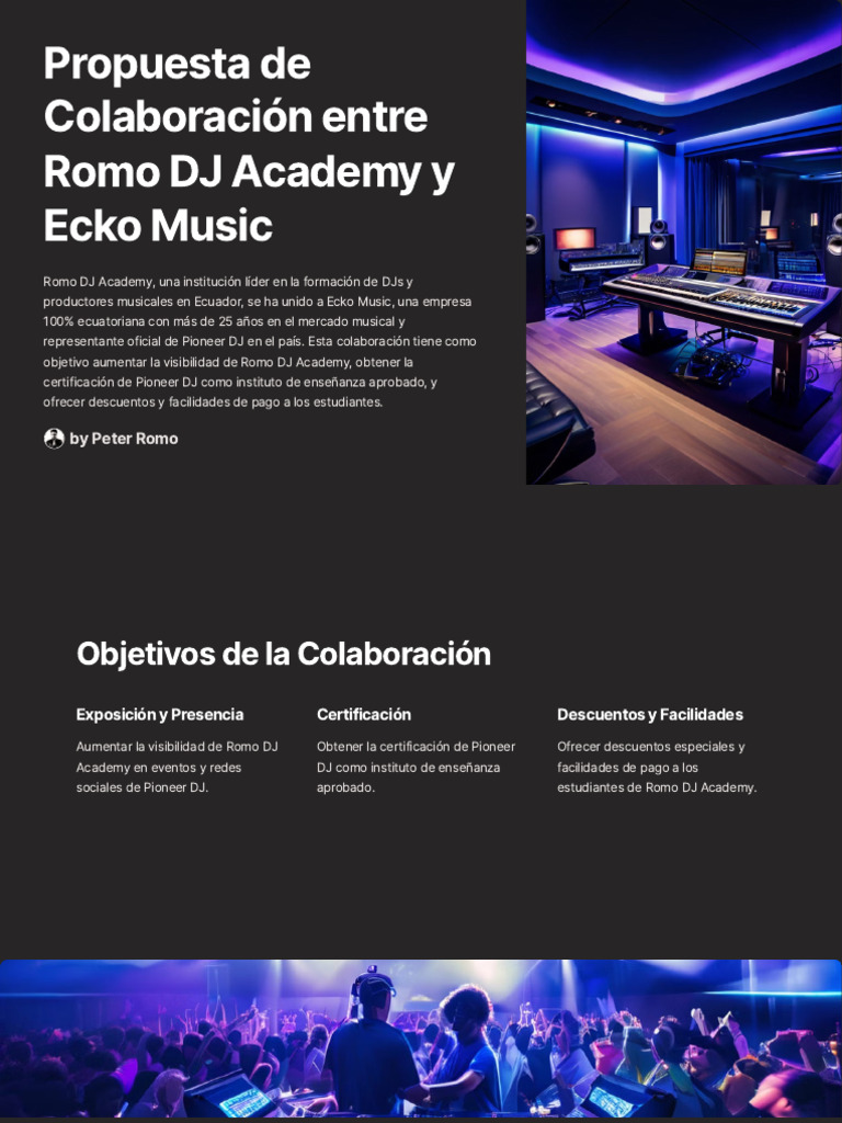 Propuesta de Colaboracion Entre Romo DJ Academy y Ecko Music | PDF | Disc jockey | Business