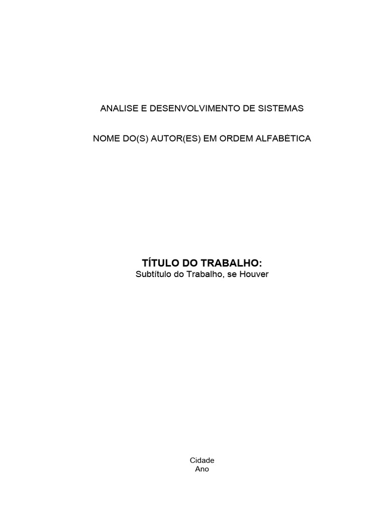 Modelos para Trabalhos - Facul | PDF | Plágio | Abstract (resumo)