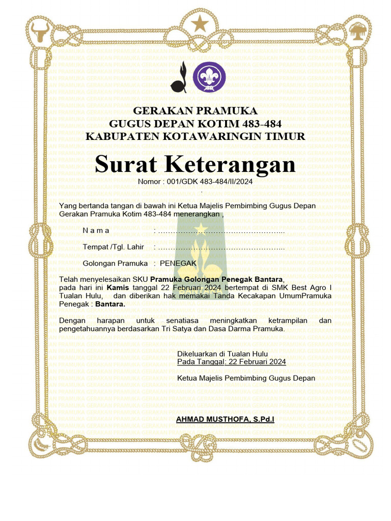 Piagam SKU Penegak Bantara | PDF