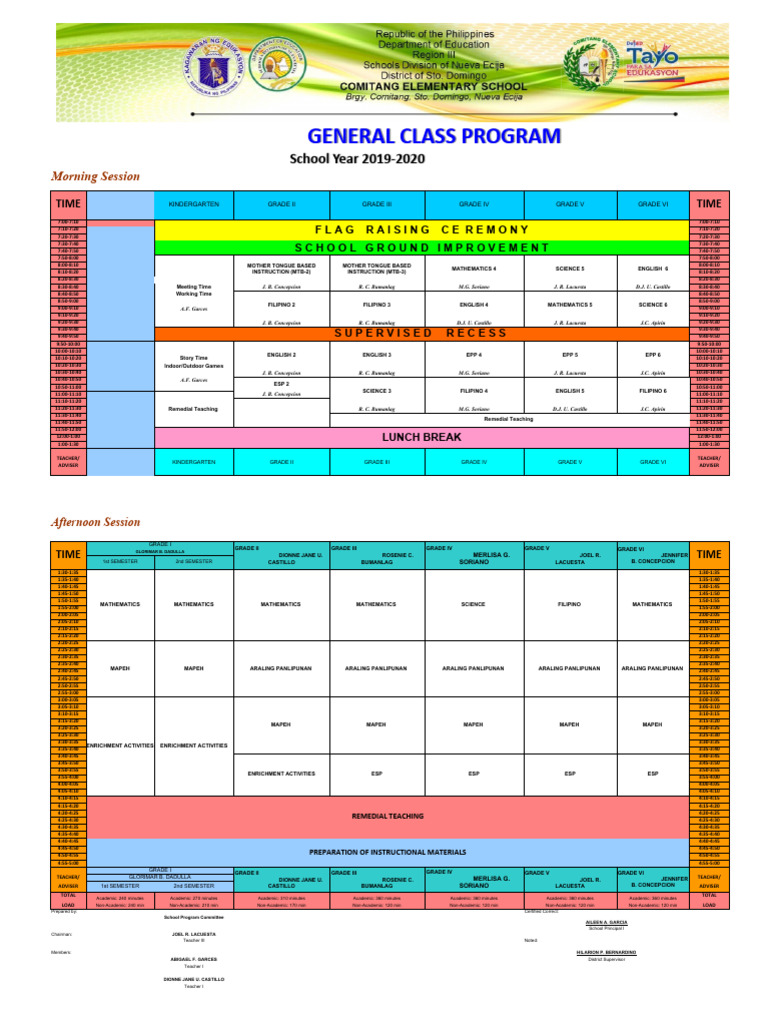 Comitang - General Class Program 2018 2019 | PDF