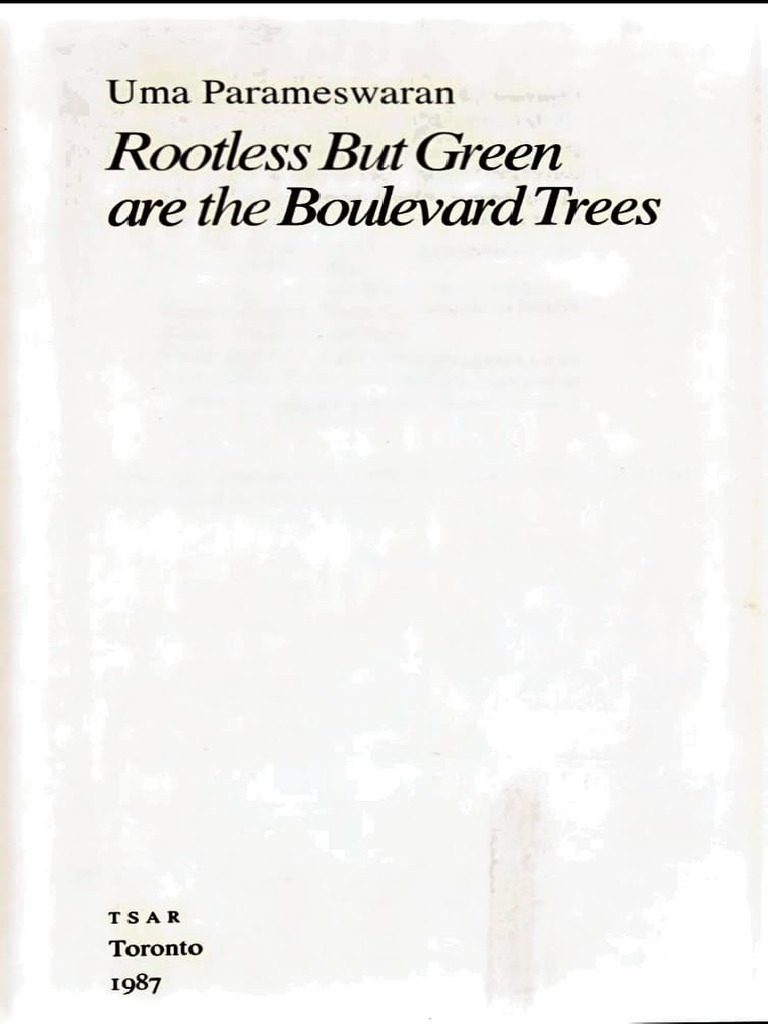 Rootless But Green Are The Boulevard Trees | PDF