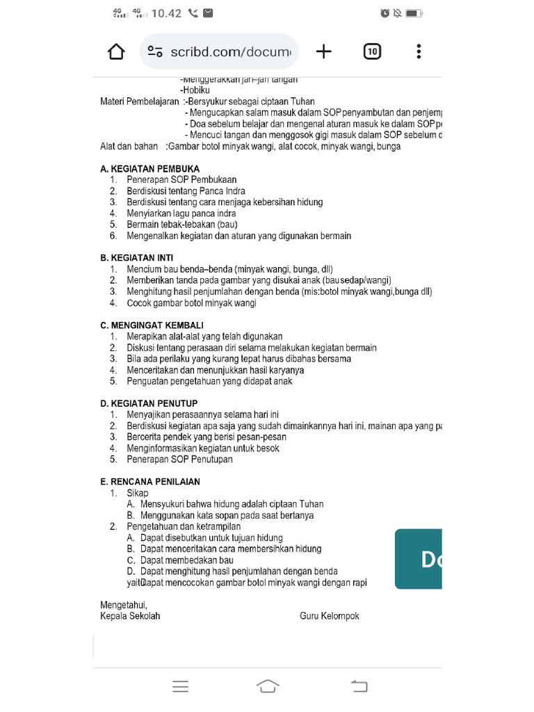 PDF RPPH Tema Diriku | PDF