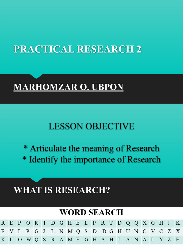 Importance and Process of Research | PDF | Quantitative Research ...