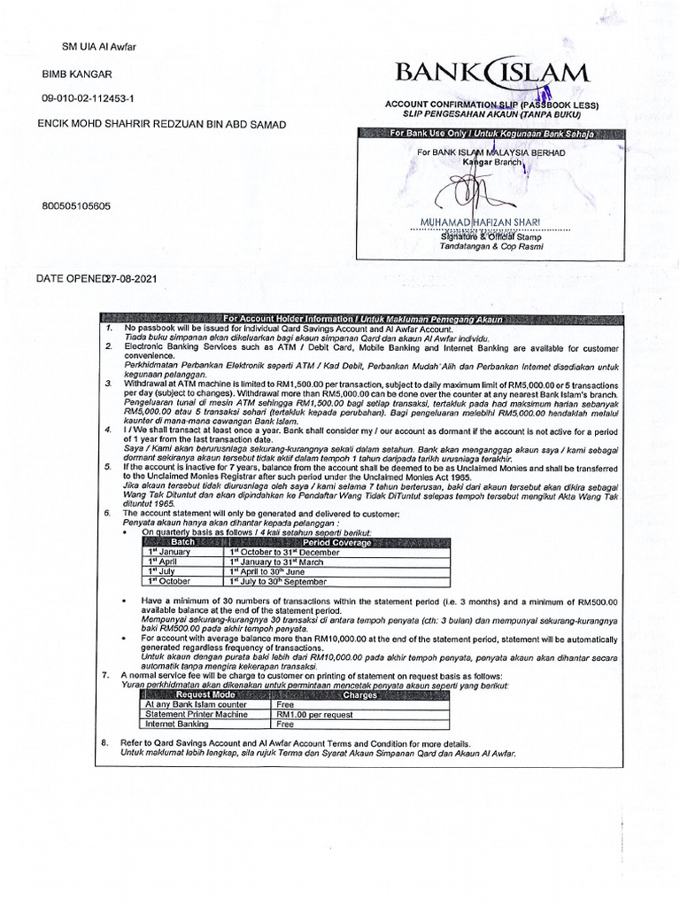 Bimb Statement | PDF