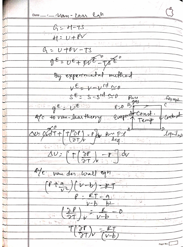Van Laar Eqn | PDF