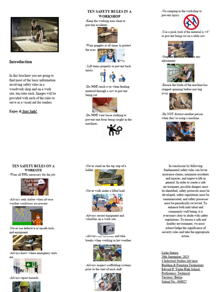 Woodshop and Worksite Safety Rules | PDF | Safety | Occupational Safety ...