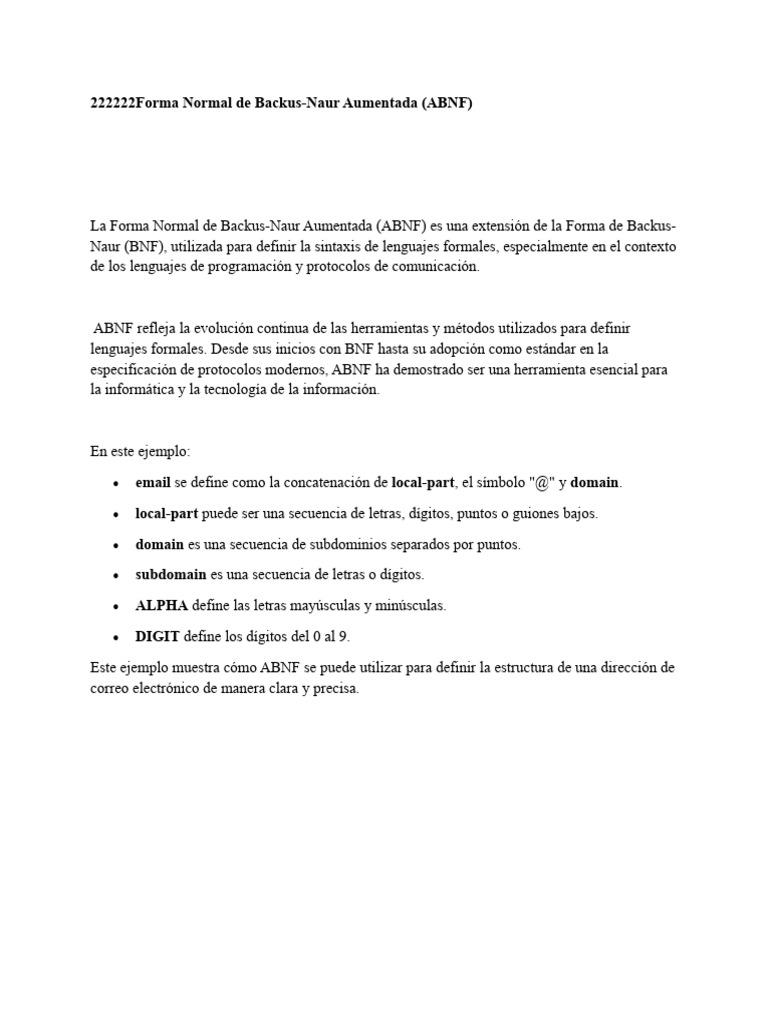 Forma Normal de Backus | PDF