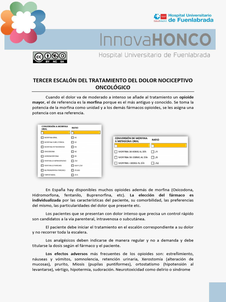 Tercer Escalon Del Tratamiento Del Dolor Nociceptivo Oncologicosubido ...