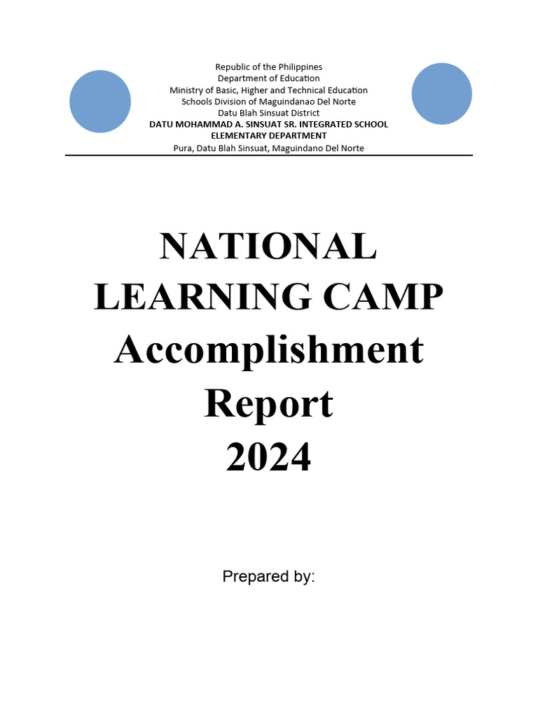 DMASSIS NLC ACCOMPLISHMENT REPORT | PDF | Behavior Modification | Learning