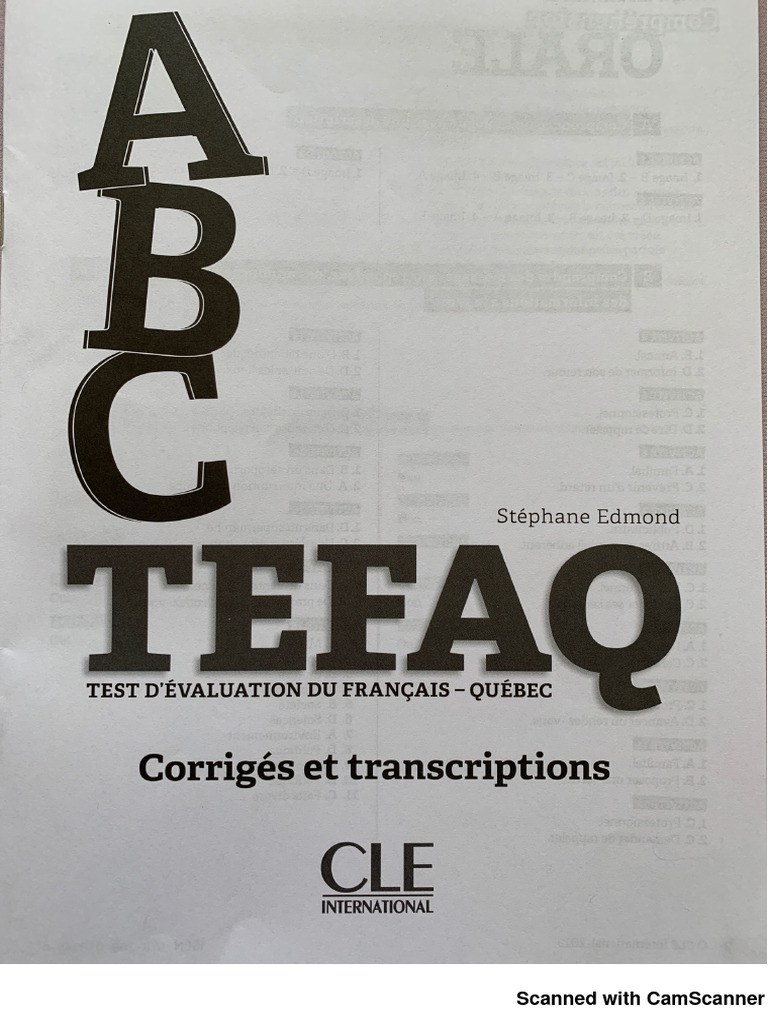 ABC TEFAQ Corriges Et Trancriptions | PDF