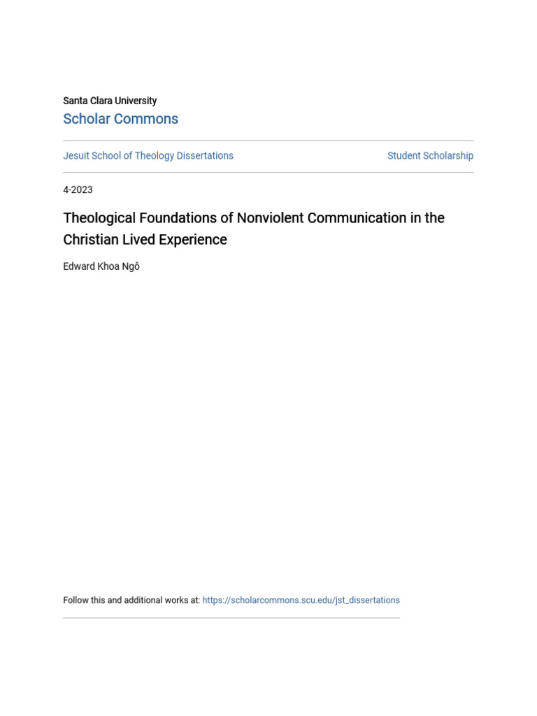 Theological Foundations of Nonviolent Communication in The Christ | PDF ...