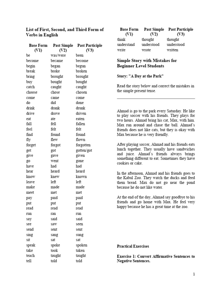 Simple Present Tense Worksheet 2 | PDF | Syntax | Language Mechanics