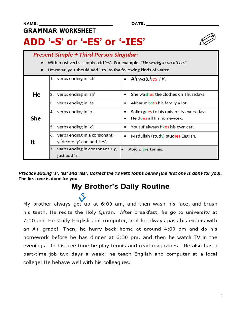 Adding s, es, ies | PDF | Psychological Resilience | Linguistics