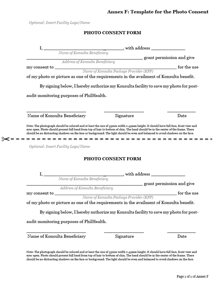 Annex F Photo Consent | PDF | Imaging
