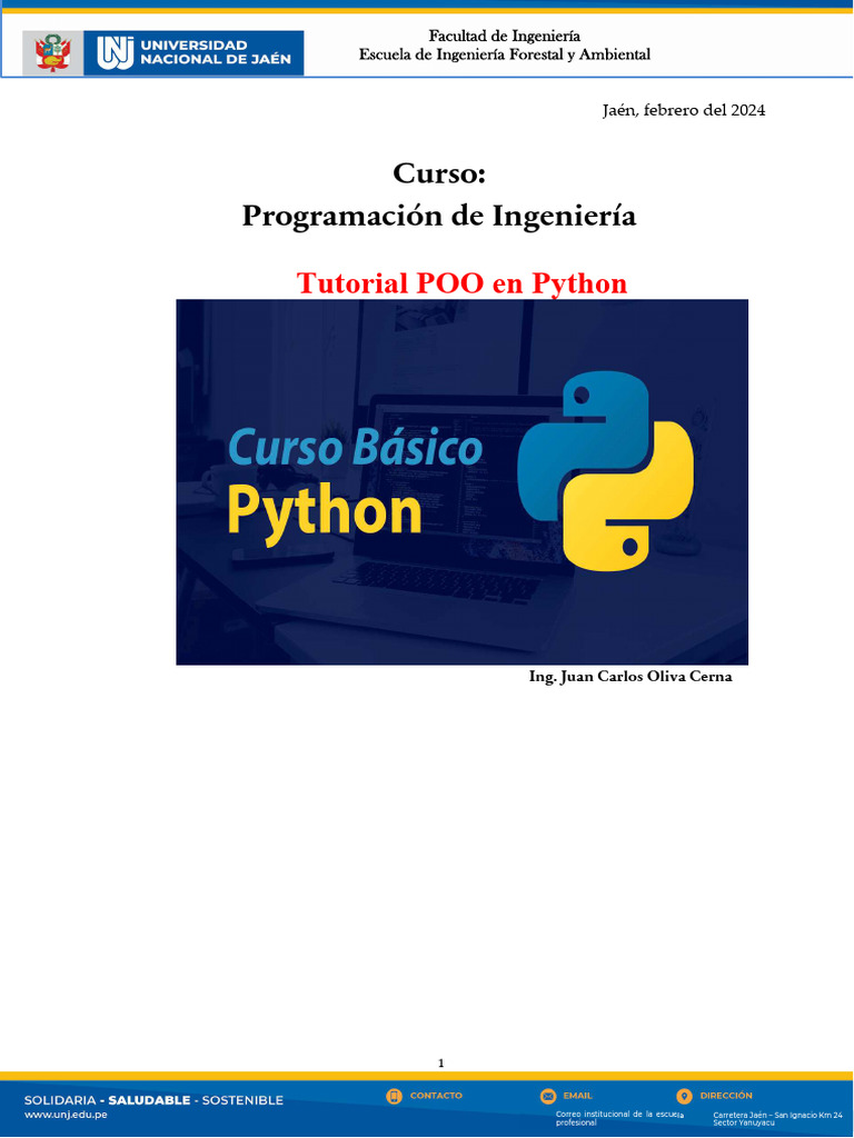 Tutorial Clases y Objetos POO | PDF | Objeto (informática) | Python (lenguaje de programación)