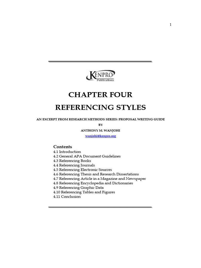 Referencing Style Apa Excerpt Wanjohi 2016 | PDF | Apa Style | Citation