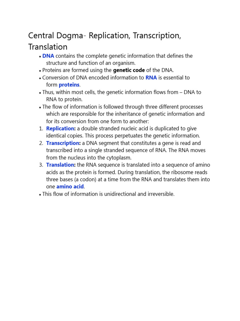 CAB Unit 1 Notes | PDF | Rna | Messenger Rna
