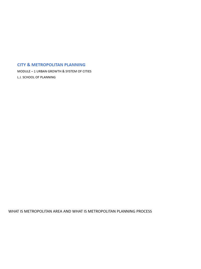 Understanding Metropolitan Planning | PDF | Natural Environment | Earth ...