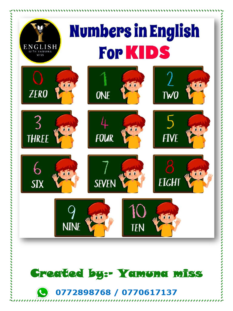 Numbers Lesson For Kids | PDF