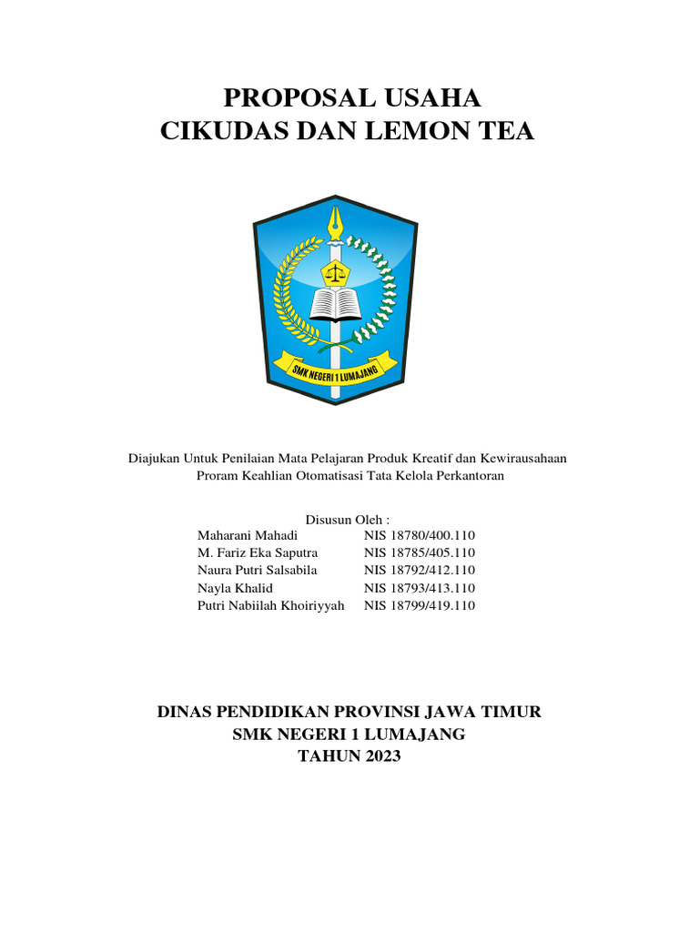 Proposal Usaha Cikudas dan Lemon Tea | PDF | Karier & Perkembangan