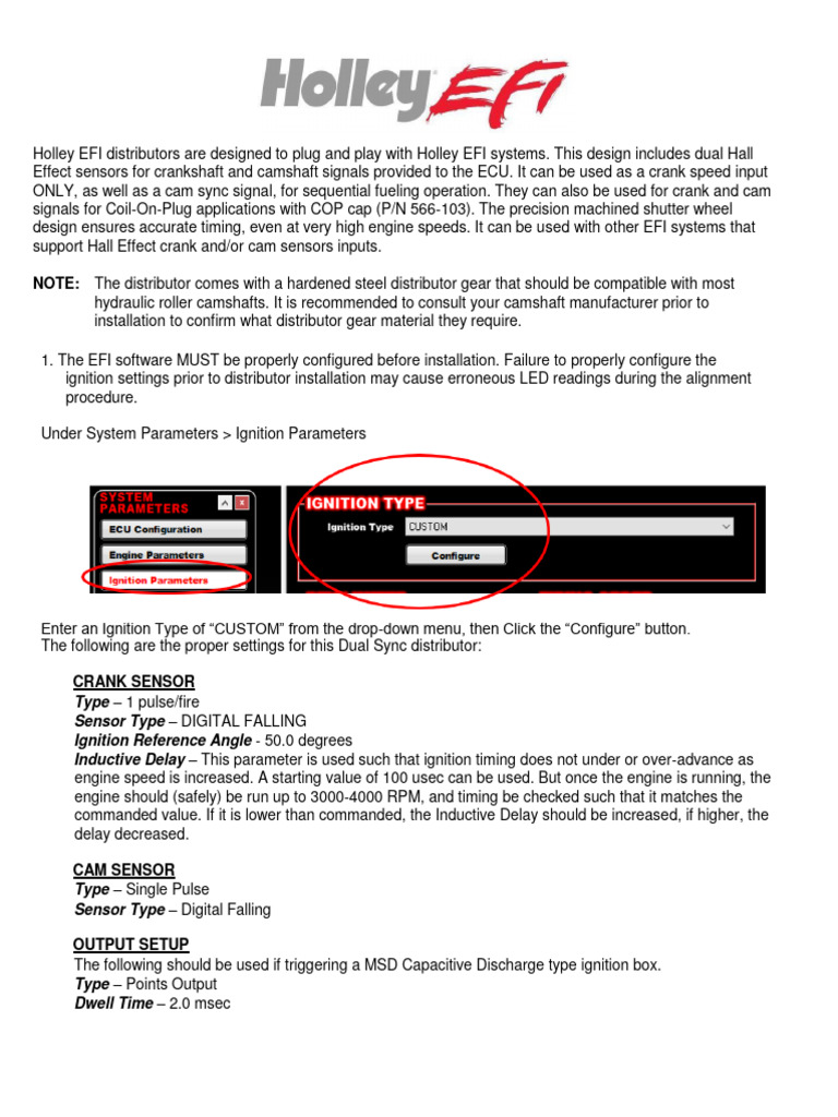 Holley Dual Sync | PDF | Distributor | Ignition System