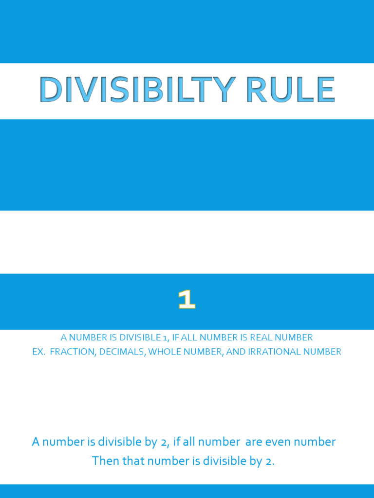 Divisibilty Rule | PDF