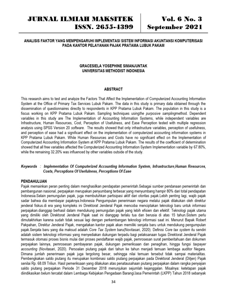 Analisis Faktor Yang Mempengaruhi Implementasi Sistem Informasi Akuntansi Komputerisasi | PDF