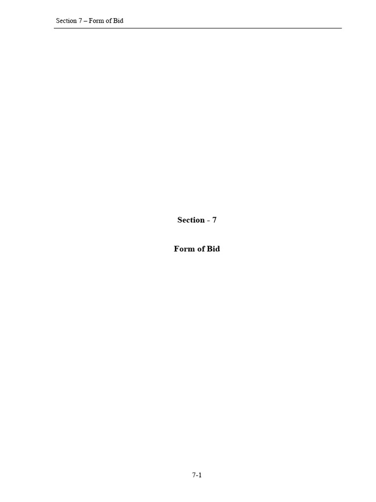 Section 7 - Form of Bid | PDF | Private Law | Justice