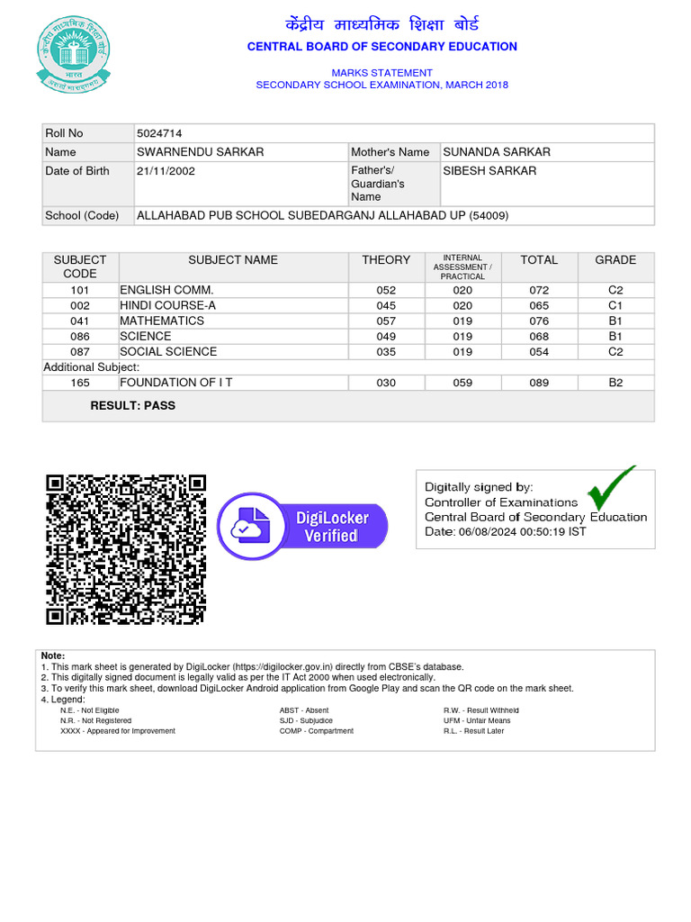In Gov cbse-SSCER-50247RC142018 | PDF