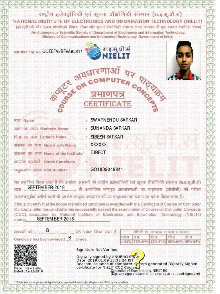 CCC Certificate 2018 | PDF