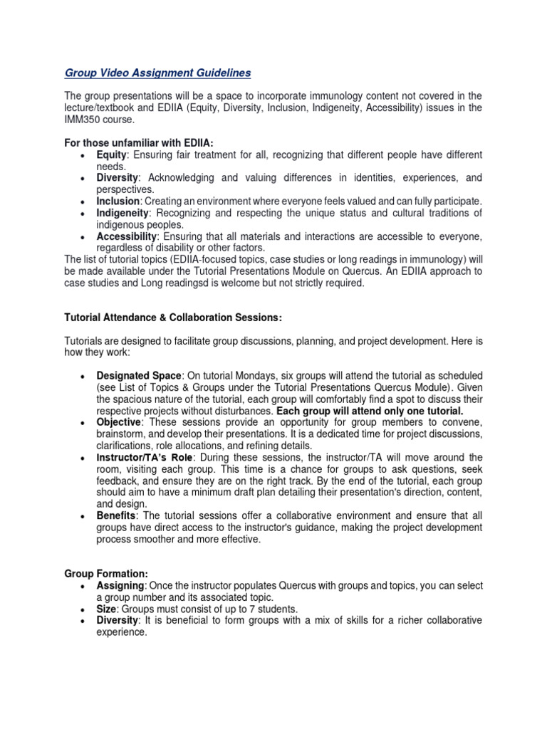 Group Video Assignment Guidelines | PDF | Microsoft Power Point ...
