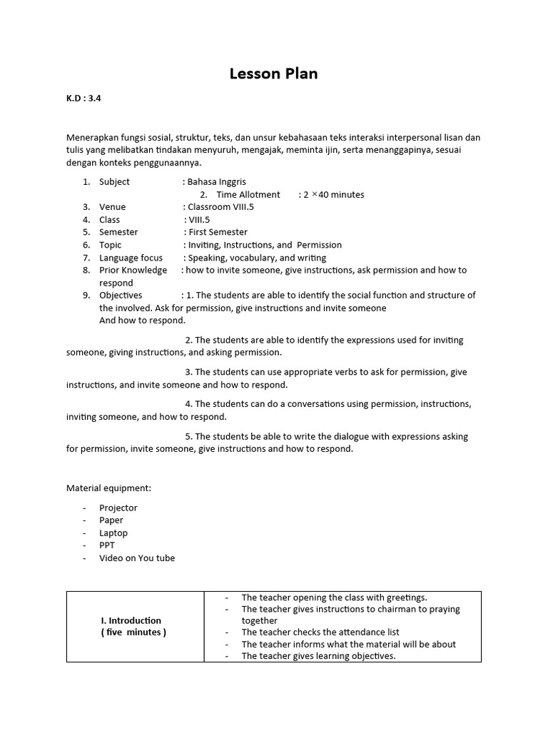 Lesson Plan | PDF | Teachers | Linguistics