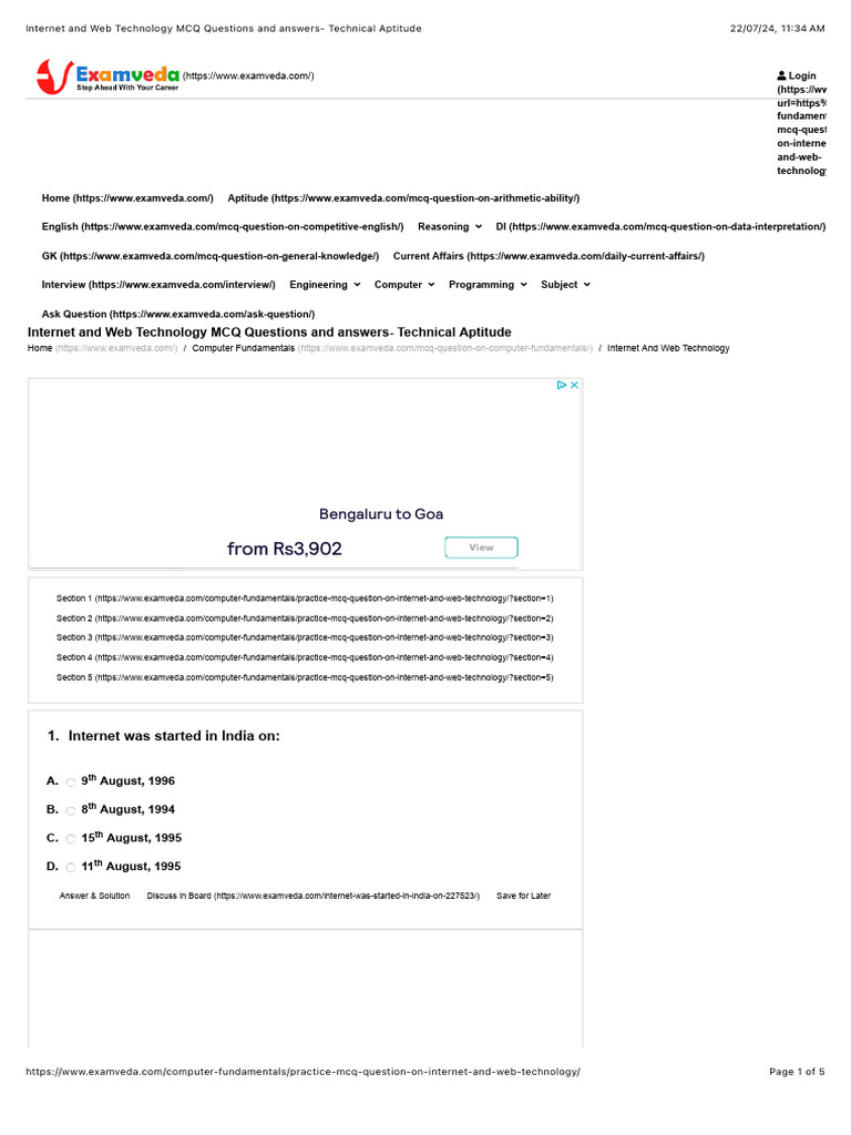 Section 1 | PDF | World Wide Web | Internet & Web